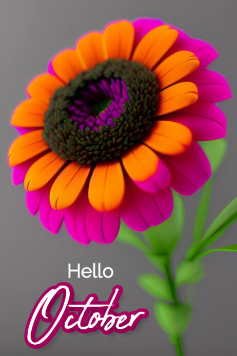 White Floral October Banner 4' × 6' Template | PosterMyWall