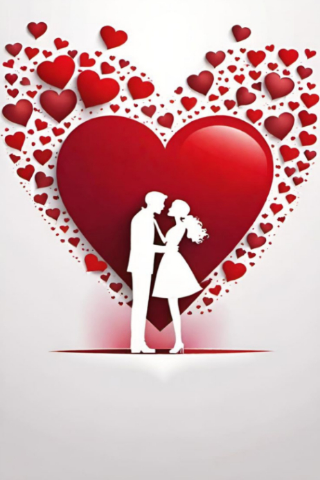 Plantilla de White Floral One Love Two Heart Poster | PosterMyWall