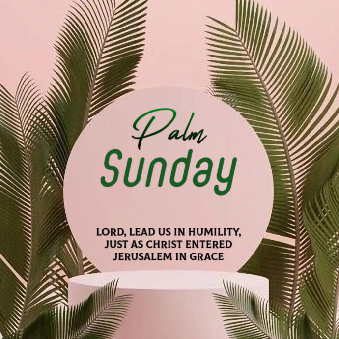 White Floral Palm Sunday Logo Template | PosterMyWall