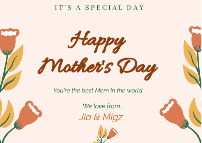 White Floral Pastel Mother’s Day Postcard Template | PosterMyWall