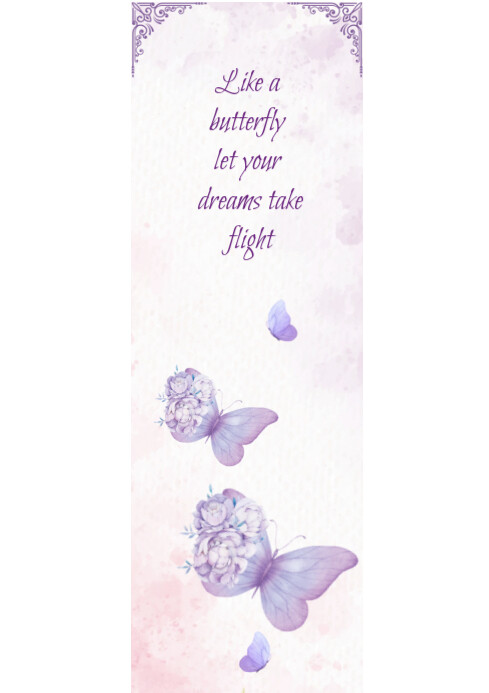 Copy of White Floral Purple Floral Bookmark A4 | PosterMyWall