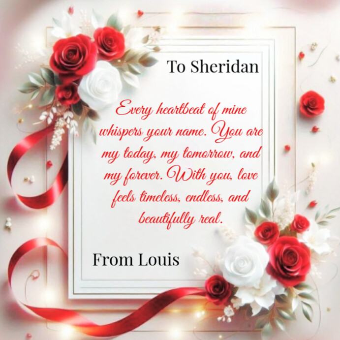 White Floral Romantic Love Note Card – Heartfelt Message For Couples ...