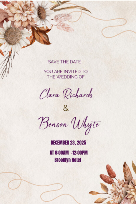 Copy of White Floral Save The Date Poster | PosterMyWall