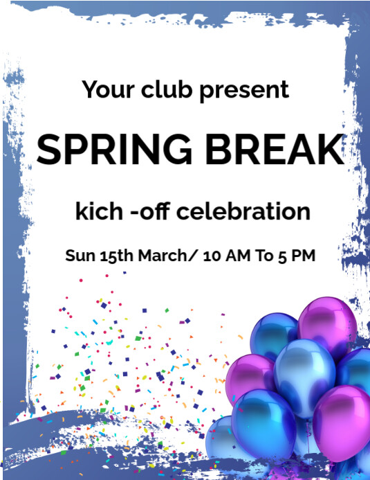 Copy of White Floral Spring Break Flyer Flyer (us Letter) | PosterMyWall