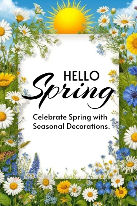 White Floral Spring Celebration Poster Template | PosterMyWall