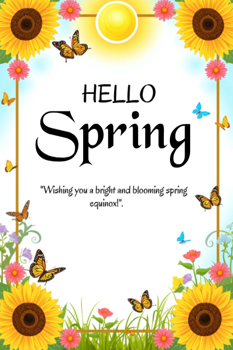 White Floral Spring Equinox Poster Template | PosterMyWall