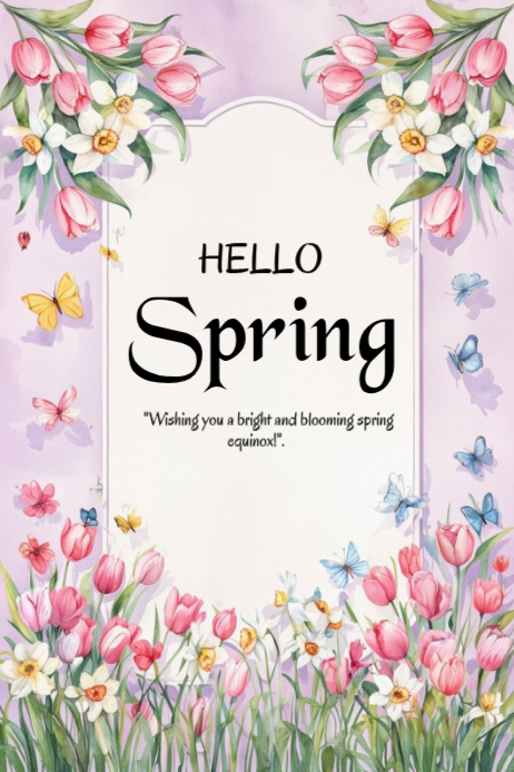 White Floral Spring Equinox Poster Template | PosterMyWall