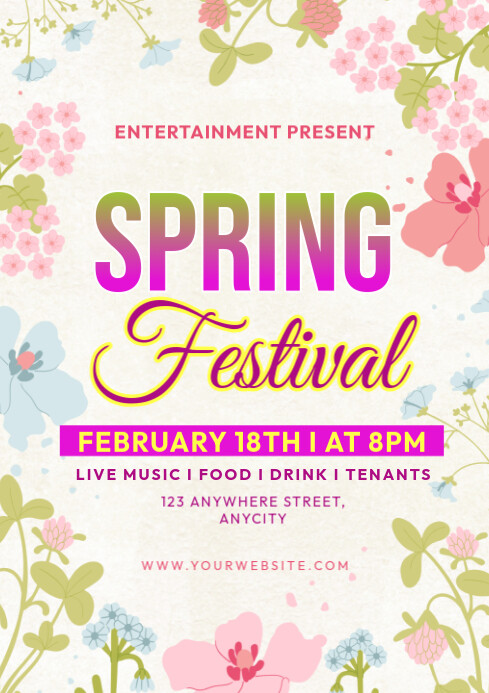 Copy of White Floral Spring Festival A1 | PosterMyWall