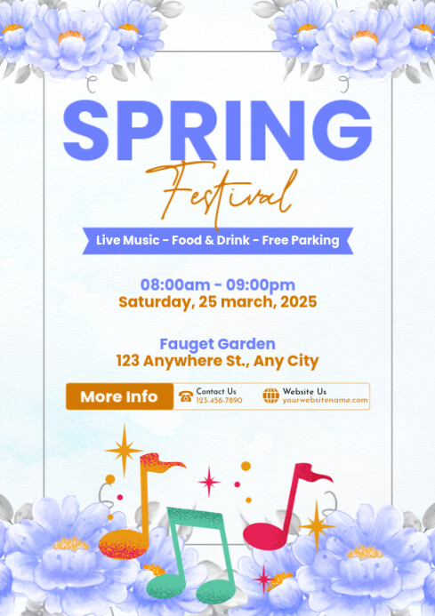 Copy of White Floral Spring Festival A4 | PosterMyWall