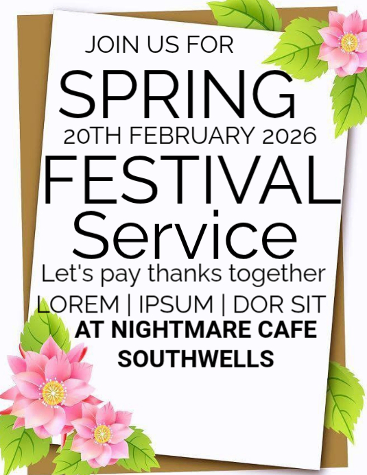 White Floral Spring Festival Service Flyer Template | PosterMyWall