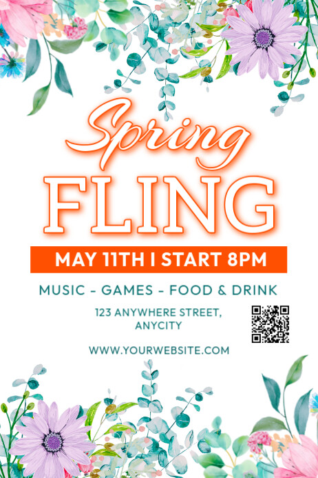 Copy of White Floral Spring Fling Poster | PosterMyWall