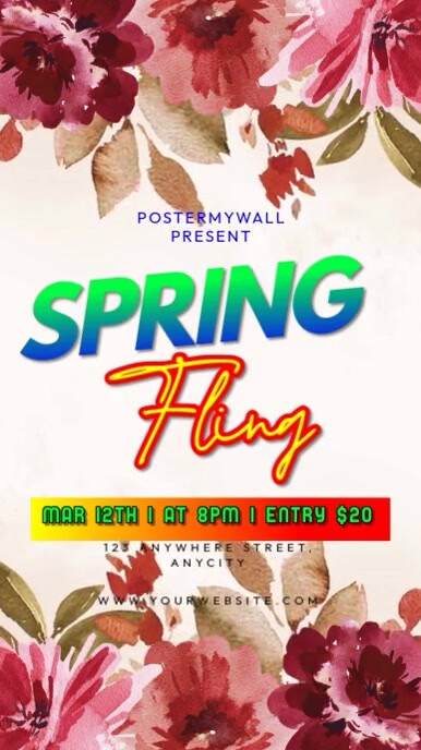 White Floral Spring Fling Reel Instagram Template | PosterMyWall