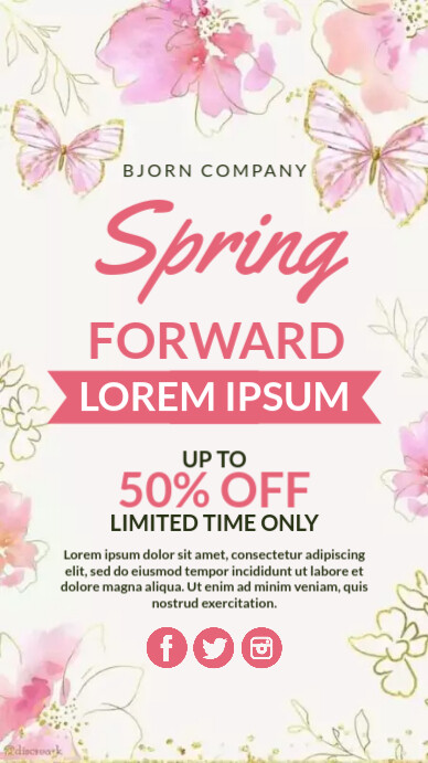 Copy of White Floral Spring Forward Sale Instagram Story | PosterMyWall
