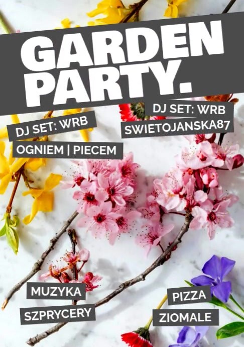 White Floral Spring Garden Party A3 Template | PosterMyWall