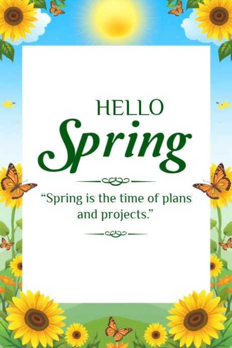 White Floral Spring Poster Template | PosterMyWall