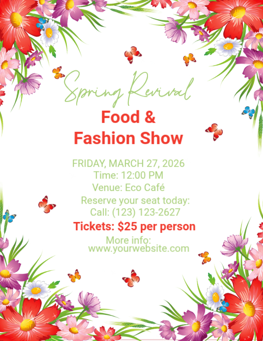 White Floral Spring Revival Event Flyer Template | PosterMyWall