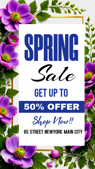 White Floral Spring Sale Instagram Story Template | PosterMyWall