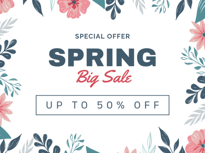 White Floral Spring Sale Yard Sign Template | PosterMyWall
