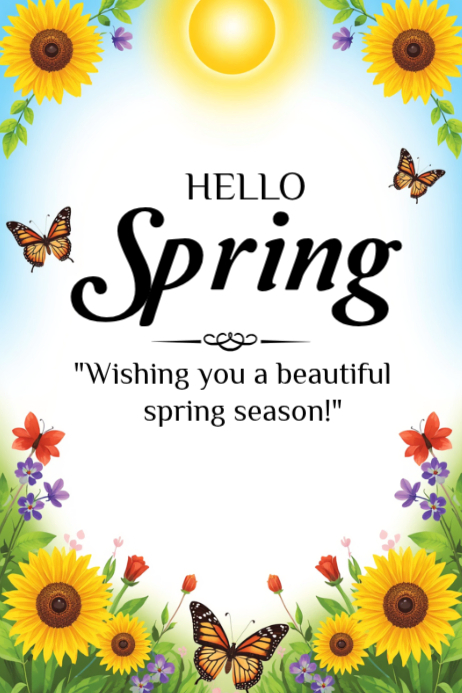 Spring Season Greeting Posters Template | PosterMyWall