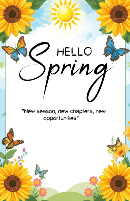 White Spring Season Tabloid Template | PosterMyWall