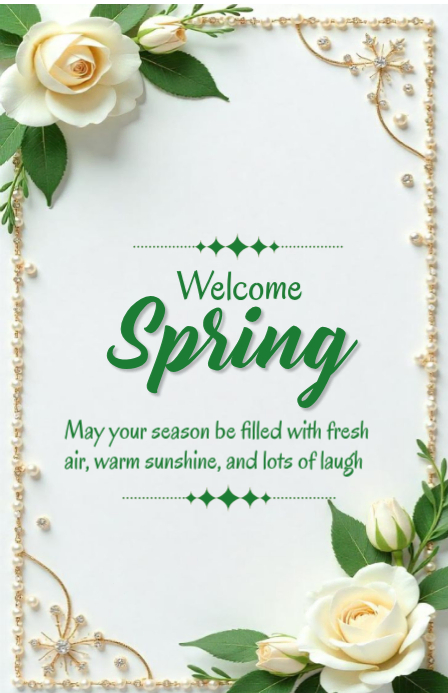 Plantilla de White Floral Spring Welcome Tabloid | PosterMyWall