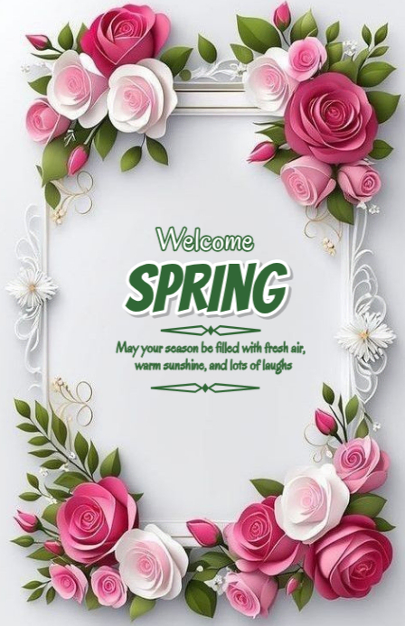 Plantilla de White Floral Spring Welcome Tabloid | PosterMyWall