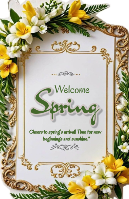 Plantilla de White Floral Spring Welcome Tabloid | PosterMyWall