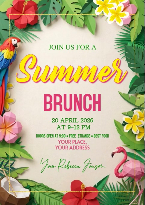 Modèle Blanc Summer Brunch Event A2 | PosterMyWall