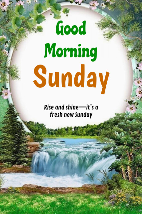 Copy of White Floral Sunday Card Poster | PosterMyWall
