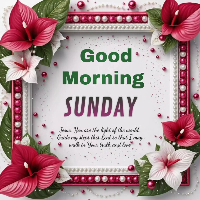 White Floral Sunday Logo Template | PosterMyWall