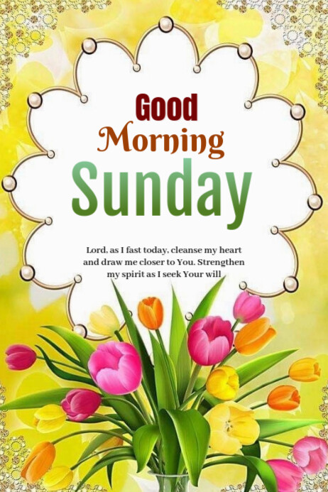 White Floral Sunday Poster Templat | PosterMyWall