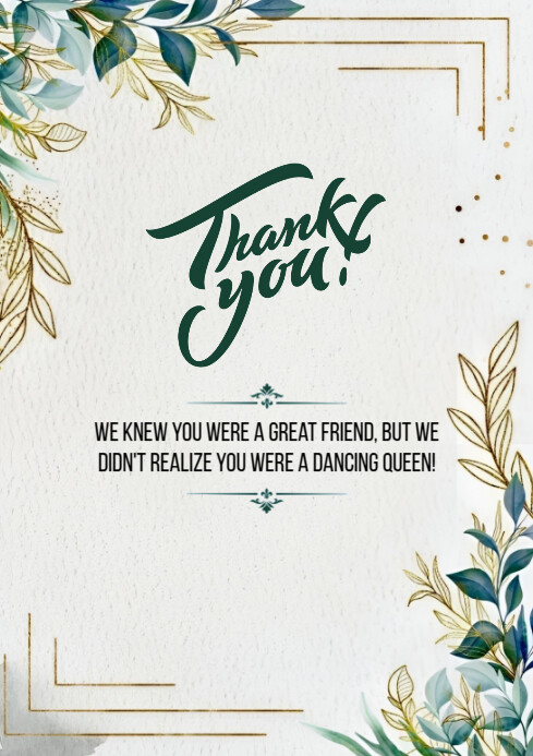 White Floral Thank You A4 Template | PosterMyWall