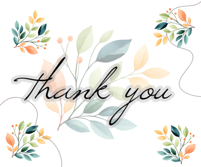 White Floral Thank You Card Large Rectangle Template | PosterMyWall