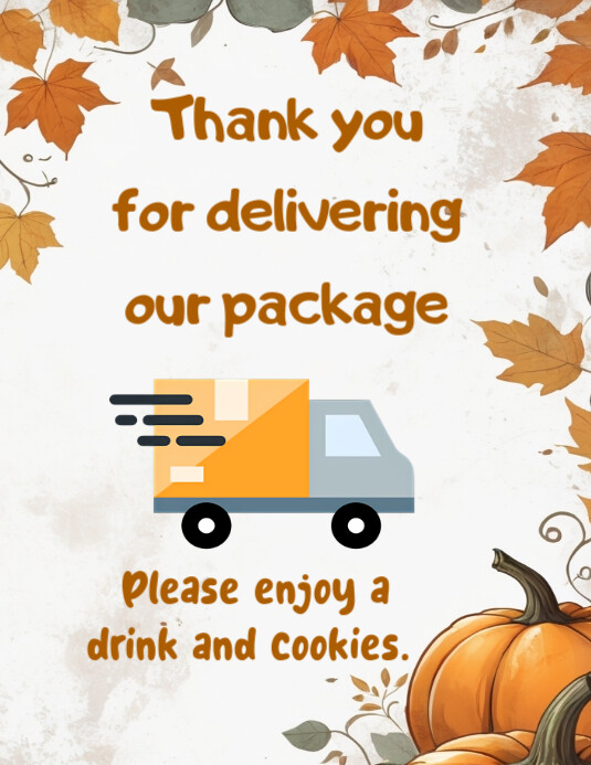 Copy of White Floral Thank You For Delivery Card For Driver Flyer (us ...