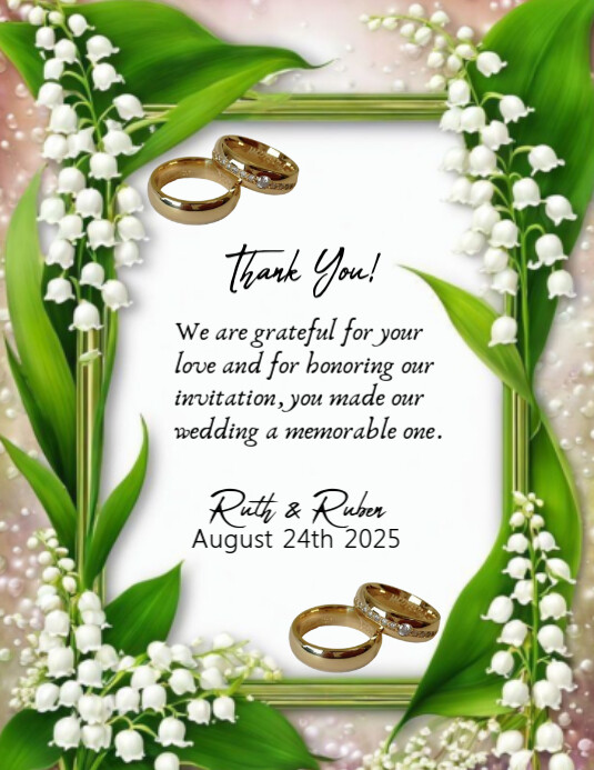 White Floral Thank You For Honoring Our Invitation Flyer (us Letter ...