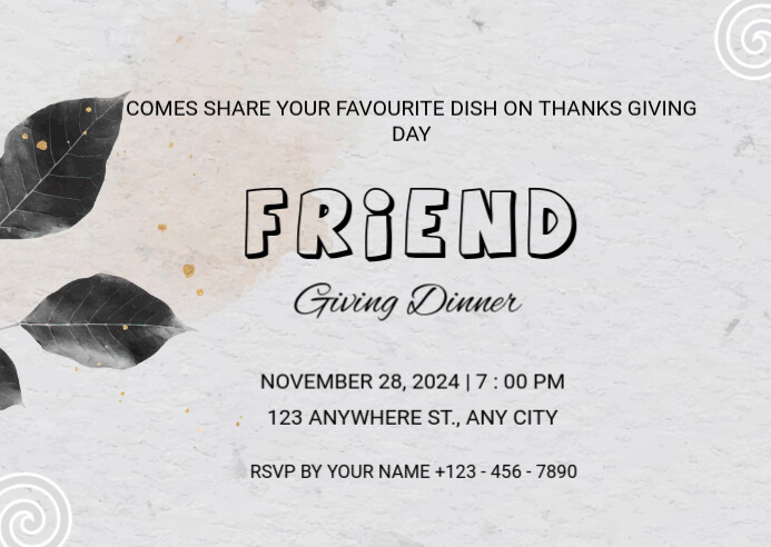 White Floral Thanks Giving Invitation Postcard Template | PosterMyWall