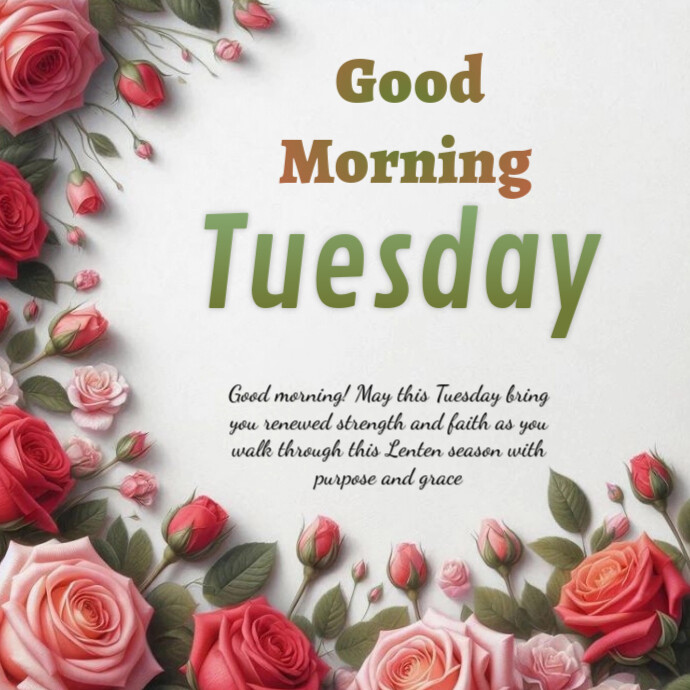 White Floral Tuesday Logo Template | PosterMyWall