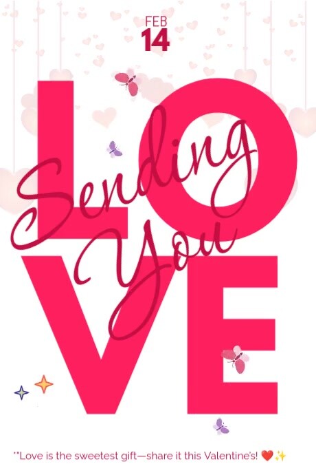 White Floral Valentine Instagram Reel Poster Template | PosterMyWall