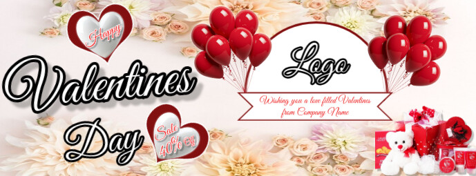 Copy of White Floral Valentines Facebook Cover | PosterMyWall