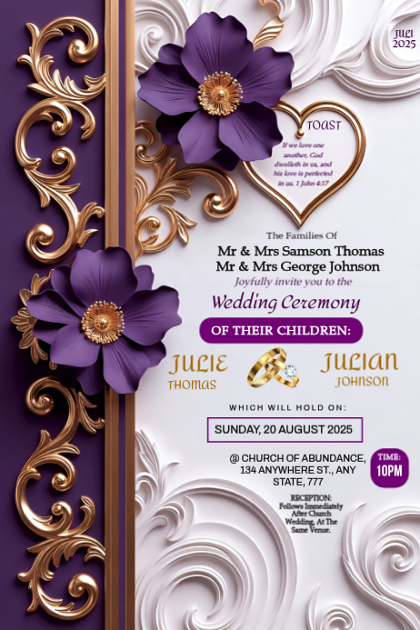 Plantilla de White Floral Wedding Anniversary Poster | PosterMyWall