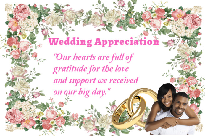White Floral Wedding Appreciation Poster Template | PosterMyWall
