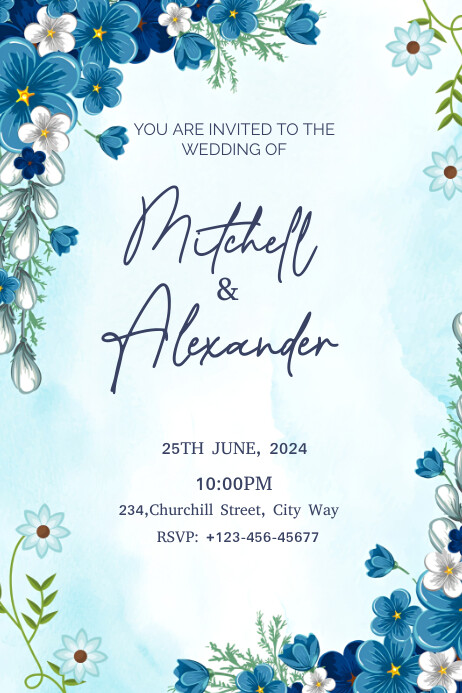 Modèle White Floral Wedding Cards Poster | PosterMyWall