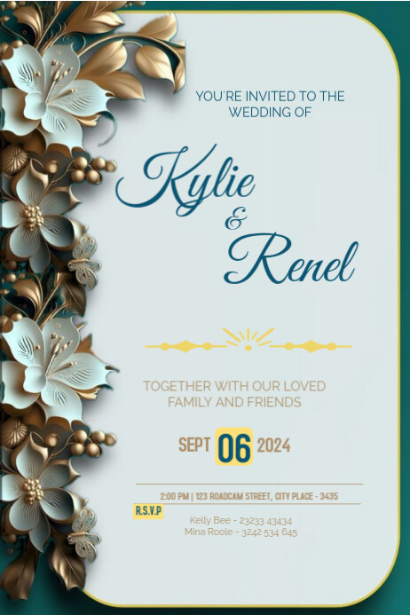 Copy of White Floral Wedding Ceremony Invitation Post | PosterMyWall