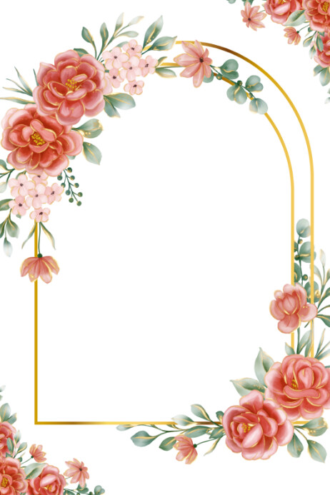 Copy of White Floral Wedding Frame Design/paper Page | PosterMyWall