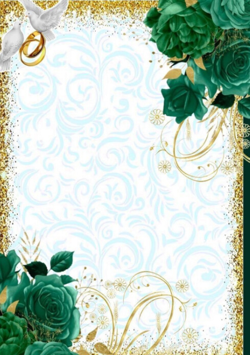 White Floral Wedding Invitation Card Template A4 | PosterMyWall