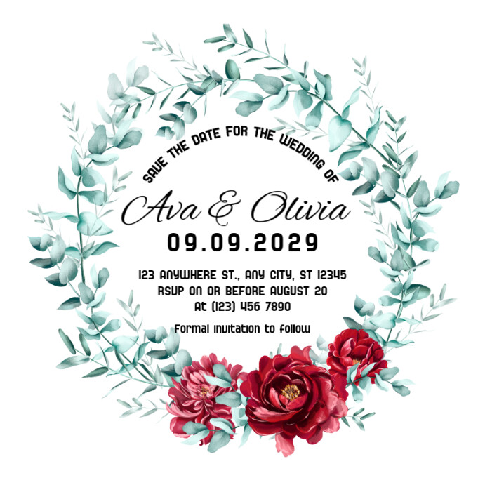White Floral Wedding Invitation Pos Instagram Template | PosterMyWall