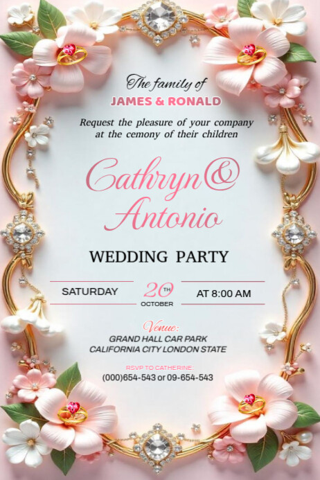Wedding Invitation Posters Template | PosterMyWall