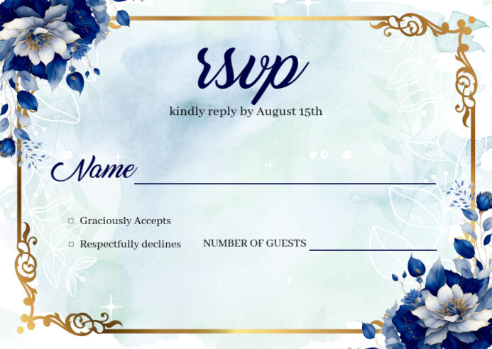 Copy of White Floral Wedding Rsvp Card Postcard | PosterMyWall