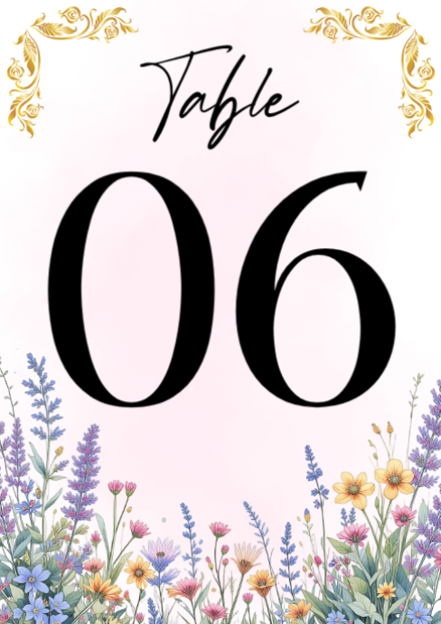 White Table Number A6 Template | PosterMyWall