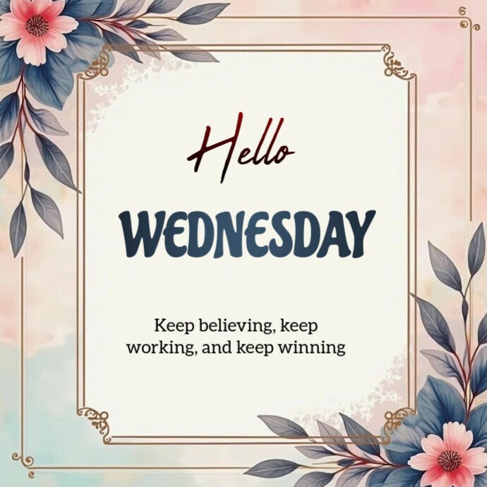 White Floral Wednesday Logo Template | PosterMyWall